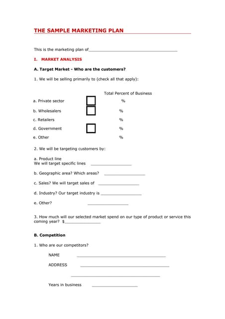 Sample Marketing Plan | PDF
