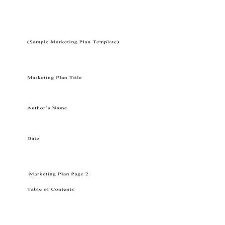 (Sample Marketing Plan Template) Marketing Plan .docx