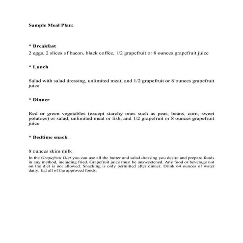 Sample meal plan | DOCX