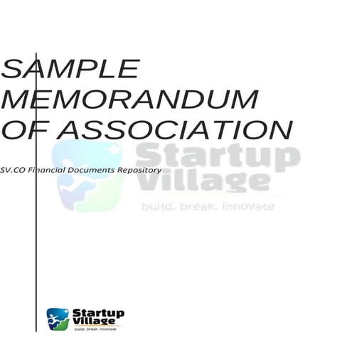 Sample Memorandum of Association | DOC