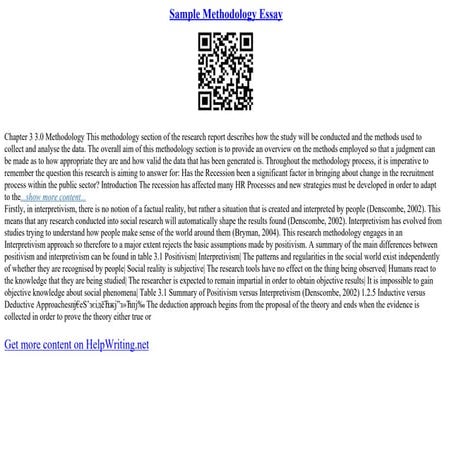 Research Methodology Essay | PDF