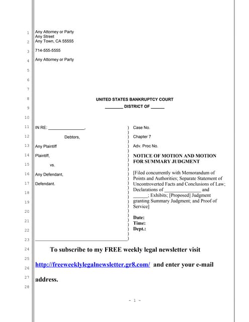 Sample motion for consolidation of cases in California | DOC | Legal ...