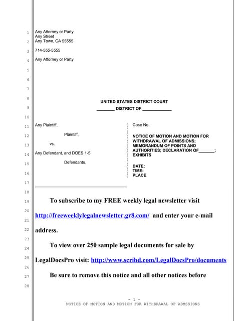 Sample California motion for reconsideration under Code of Civi ...