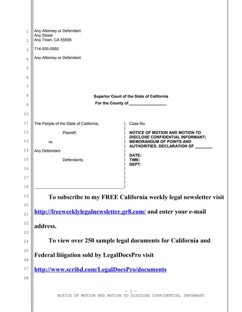 Sample trial brief for California civil case | PDF