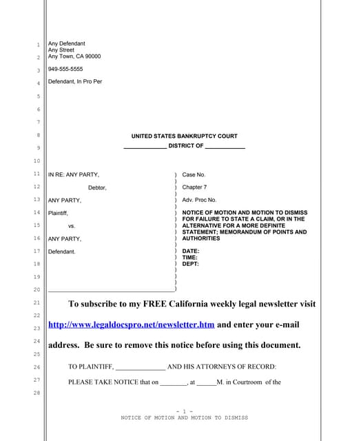 Motion to dismiss under rule 12(b)(5) for insufficient service of ...
