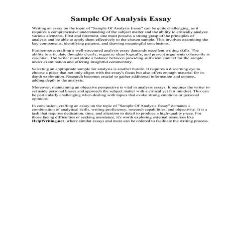 Sample Of Analysis Essay.pdf | Heart and Cardiovascular Diseases ...