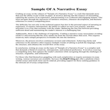Sample Of A Narrative Essay | PDF | Free Download