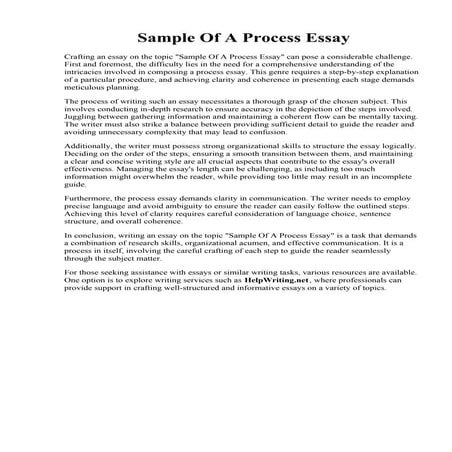 Sample Of A Process Essay.pdfSample Of A Process Essay | PDF