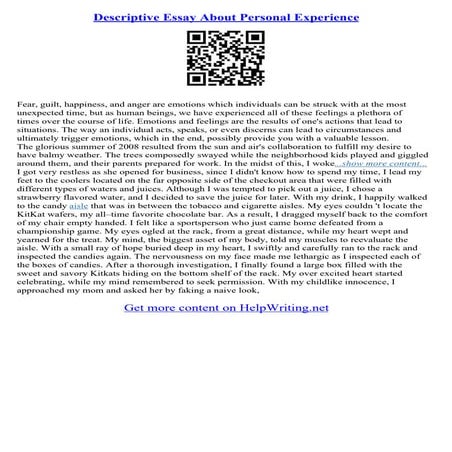 Descriptive Essay On A Person