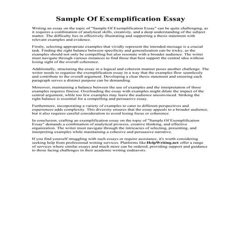 Sample Of Exemplification Essay.pdf