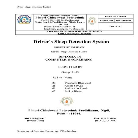 Sample of project synopsis (2) | DOCX