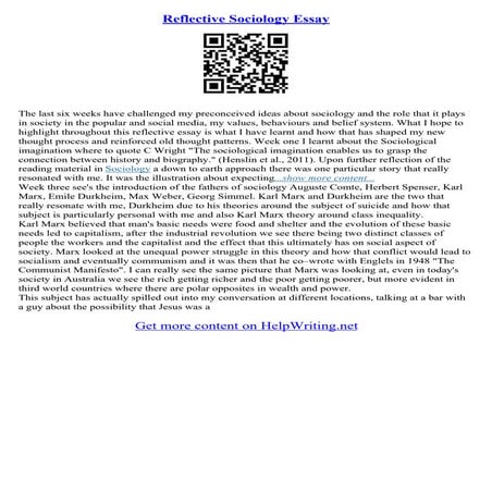 Sample Of Reflective Writing Essay | PDF