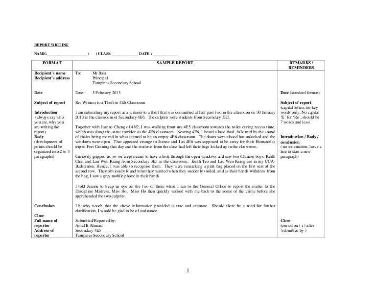 Sample Of Report Of Theft sample-of-report-of-theft