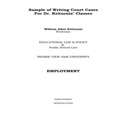 Sample Of Writing Court Cases | DOC