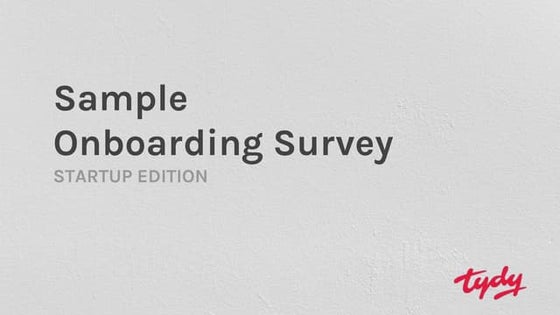 Sample Onboarding Survey - SME | PPTX
