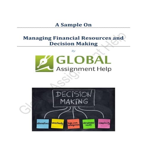 Sample on managing financial resources and decision making | PDF ...