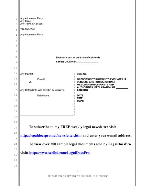 Sample Notice of Errata for California | DOC | Legal Services Industry ...