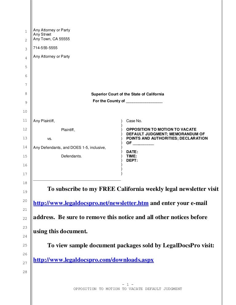 Motion to vacate dismissal sample - fsress