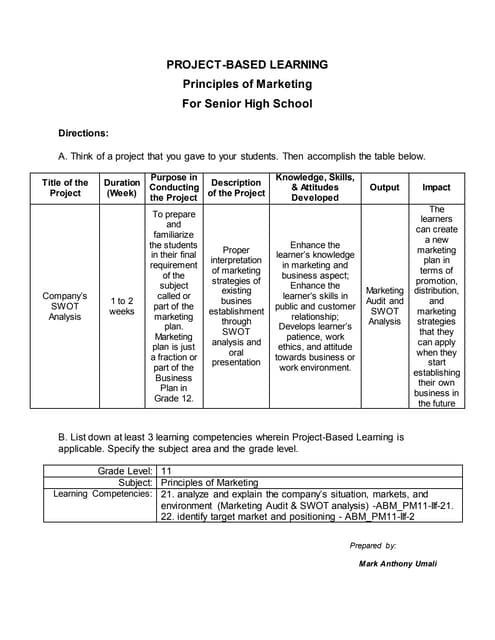 3.10 developing marketing plans - moodle | PPT