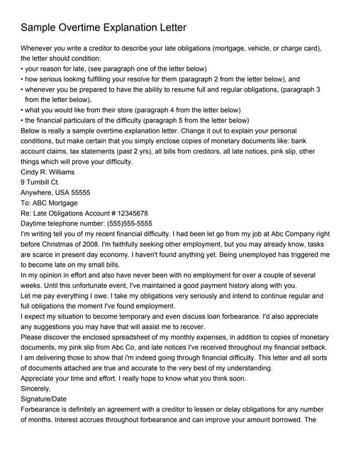 Sample letter explanation for delinquent payment Sample letter explanation for delinquent payment