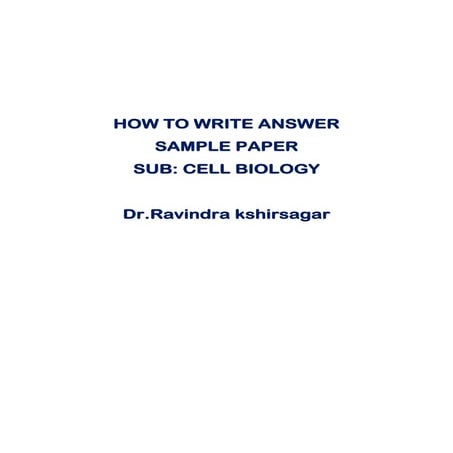 How to Write answer : Sample Paper | PDF