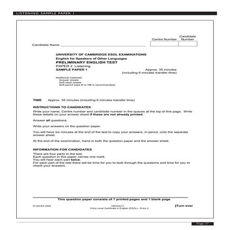 Sample paper l pet | PDF