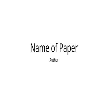 Sample Paper Presentation for research papers | PPTX
