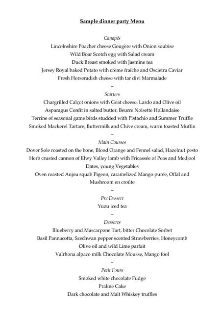 Marks menu prestige | DOCX