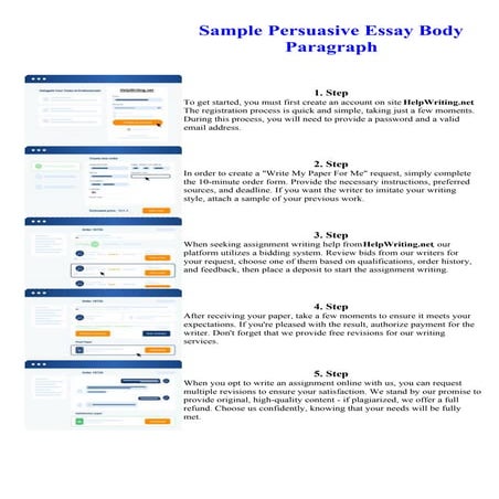 Sample Persuasive Essay Body Paragraph | PDF