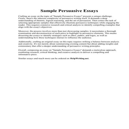 Sample Persuasive Essays. 004 Persuasive Essay Examples High School ...