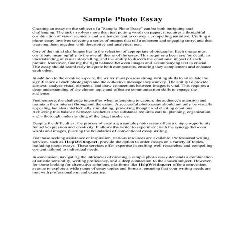 Sample Photo Essay | PDF