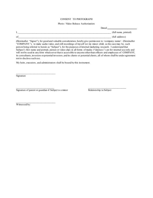 Cast release form | DOCX