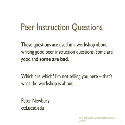 Sample peer instruction questions | PDF