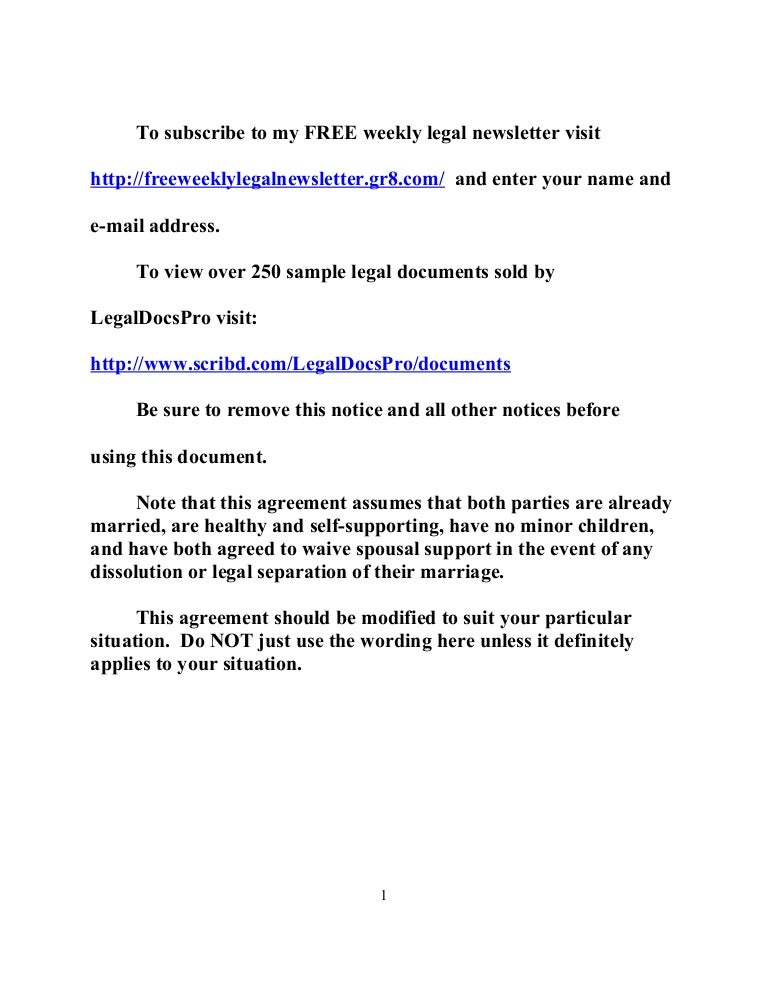 Sample California Postnuptial Agreement Sample California Postnuptial Agreement