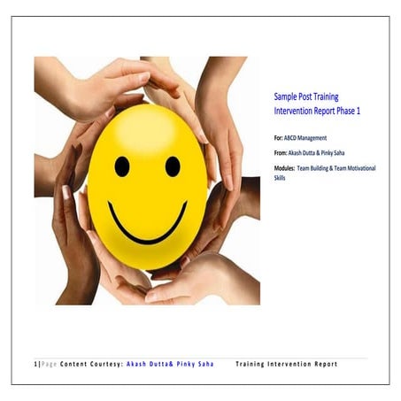 Sample post training report for Team Leaders | PDF
