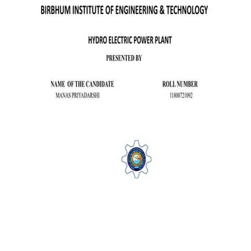Hydro Power Generation: School and College Project (With Thesis) | PPTX