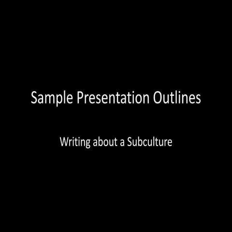 Sample presentation outlines | PPT