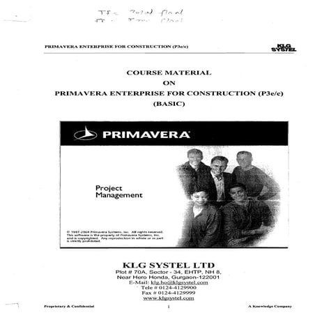 Primeavera Detailed Notes | PDF