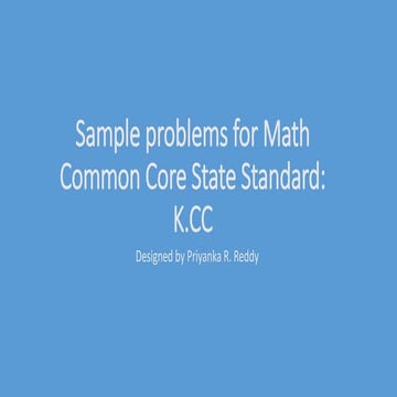 Sample Problems for Common Core State Standard - K.CC