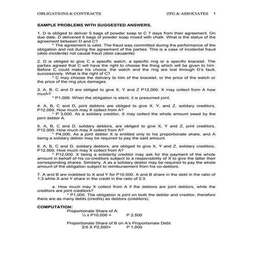 Sample problems with suggested answers | DOC