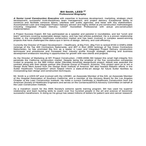 Sample Professional Bio | PDF