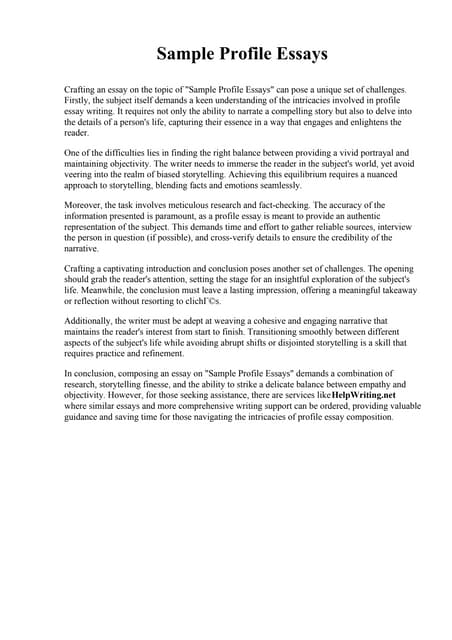 Samples Of Biography Essay. National Career College | PDF