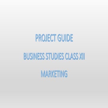 Marketing Project Business Studies Class 12 | PPTX