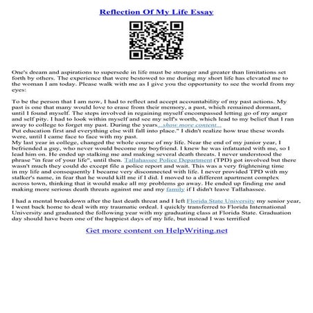 Sample Reflection Essay | PDF