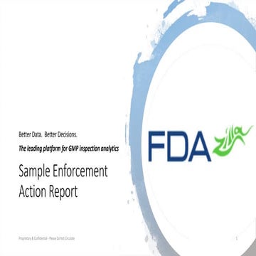 Sample Report: FDA Enforcement Action Summary | PPTX | Pharmaceutical ...