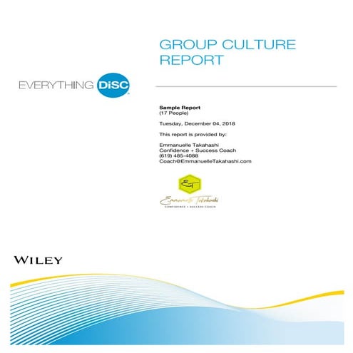 Everything DiSC - Sample Group Culture Report | PDF