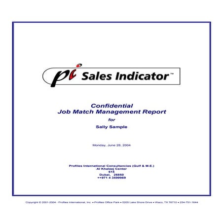Sample Report Of PSI Management Report | PDF