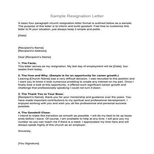 Sample resignationletter | PDF