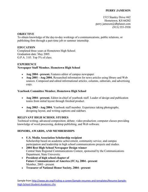 Resume format for recommendations | DOC