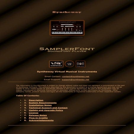 SamplerFont SoundFont Player VST VST3 64 bit for Windows and Audio Unit ...